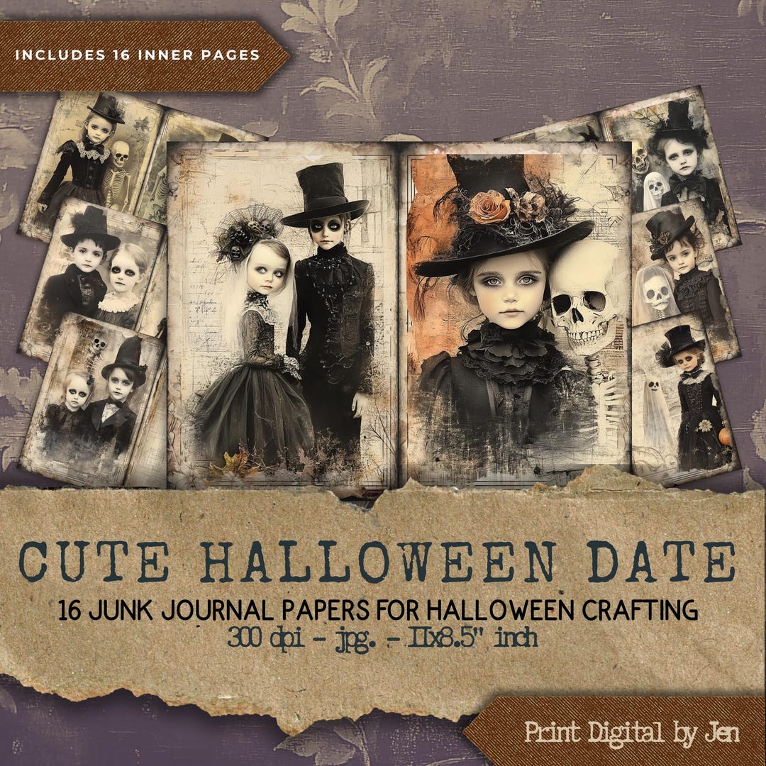 Spooky Junk Journal Gothic Grunge Paper, Gothic Junk Journal, 16 ...