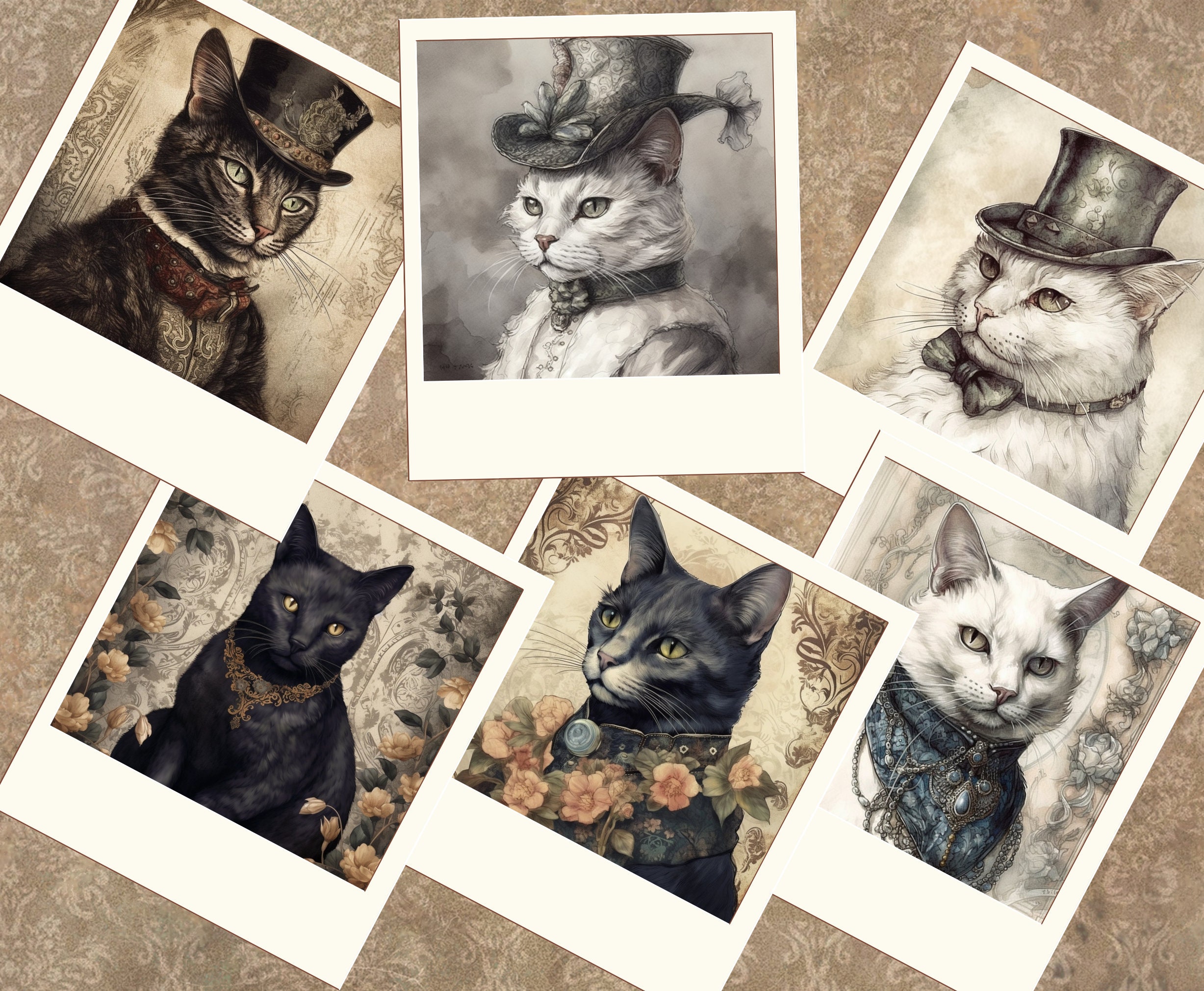 Victorian Cats Wearing Early 1900's Costumes, Early 1900's Victorian ...