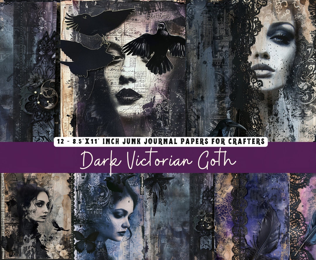 Gothic Junk Journal Pages, Dark Fantasy Scrapbook Page, Occult Journal ...