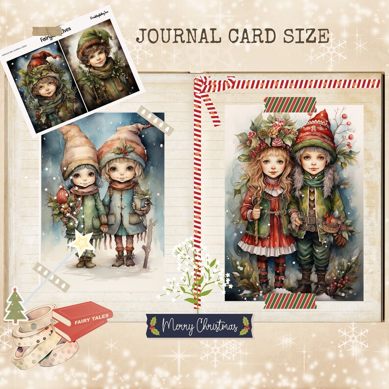 Christmas Elf Junk Journal Pages: Fairytale Printable Ephemera (digital ...