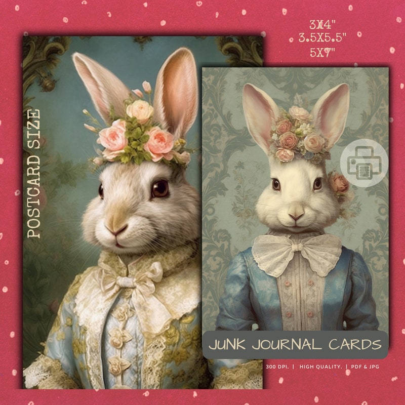 Victorian Rabbit Image - Etsy