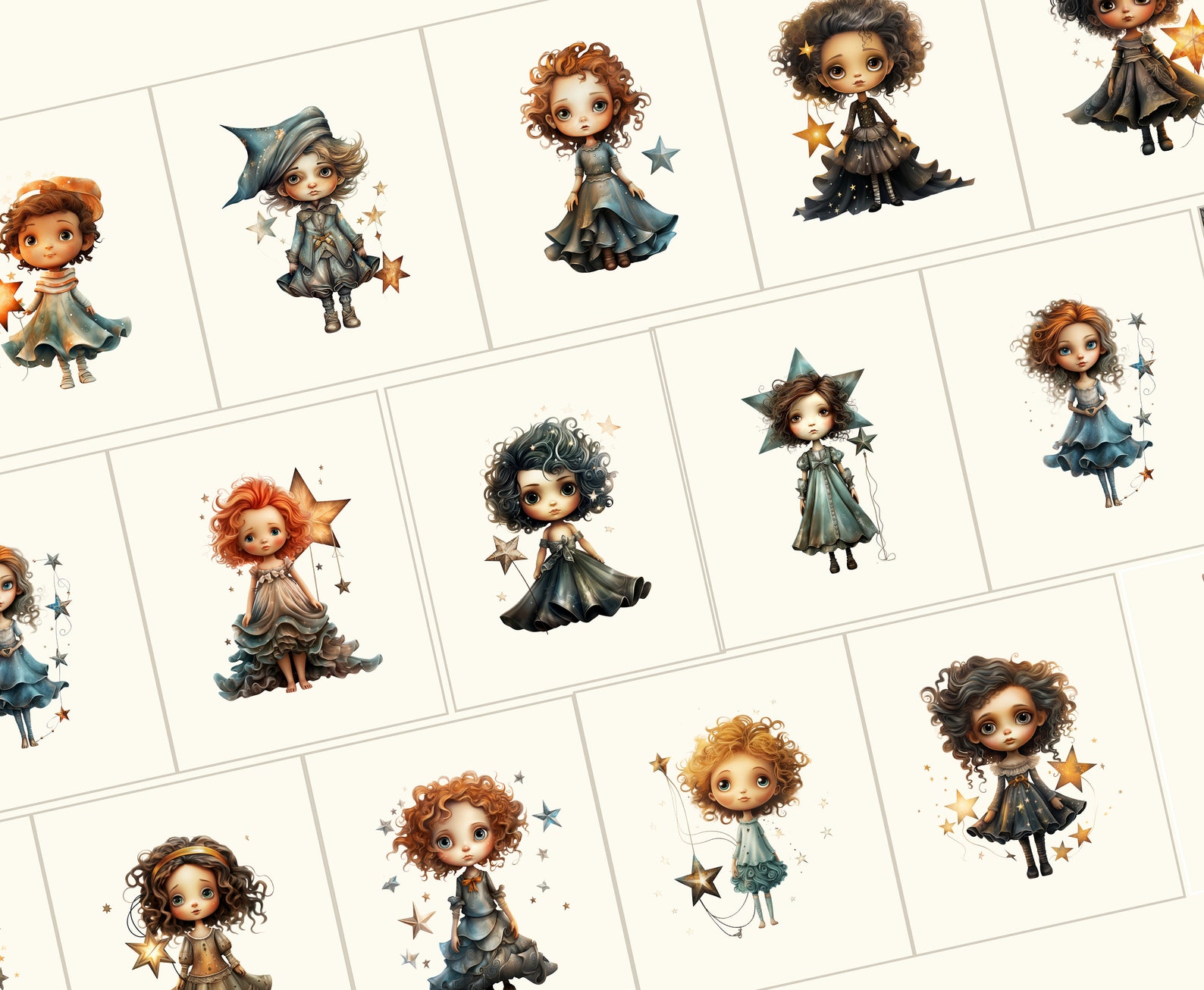 Cute Quirky Christmas Kids Clipart, Children Illustration Bundle, Boy ...