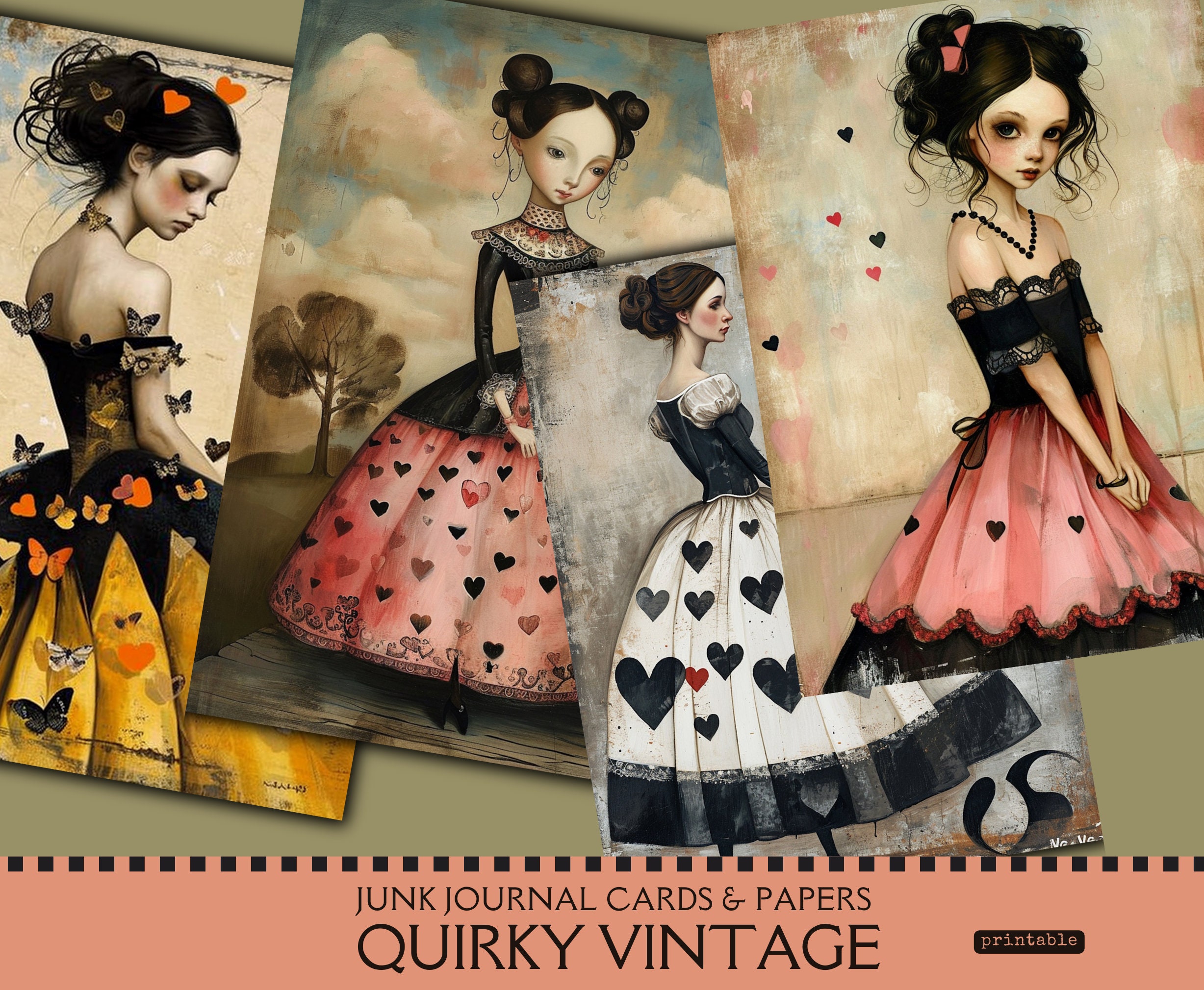 Victorian Women Junk Journal Pages, Quirky Journal Papers, Vintage ...