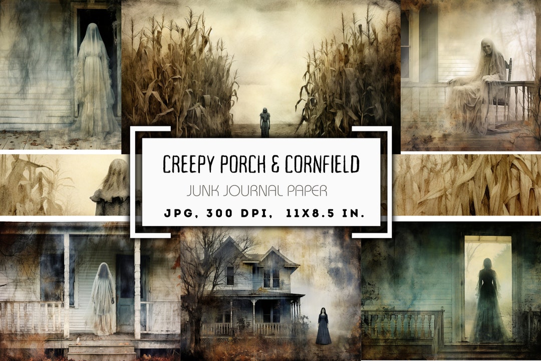 Creepy Porch Cornfield Junk Journal Paper: Distressed Goth Ephemera (digital Download) - Etsy