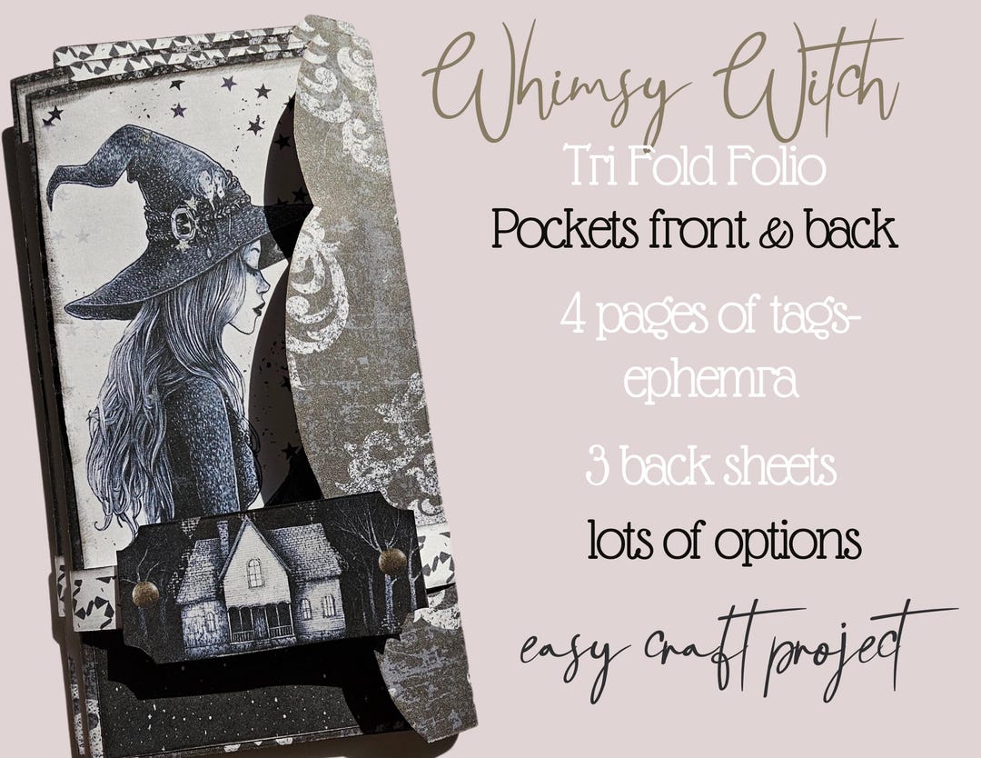 Whimsy Witch Halloween Folio Kit: Spooky Tri Fold Folder (digital ...
