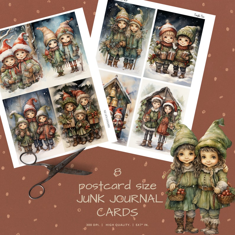 Christmas Elf Junk Journal Pages: Fairytale Printable Ephemera (digital ...
