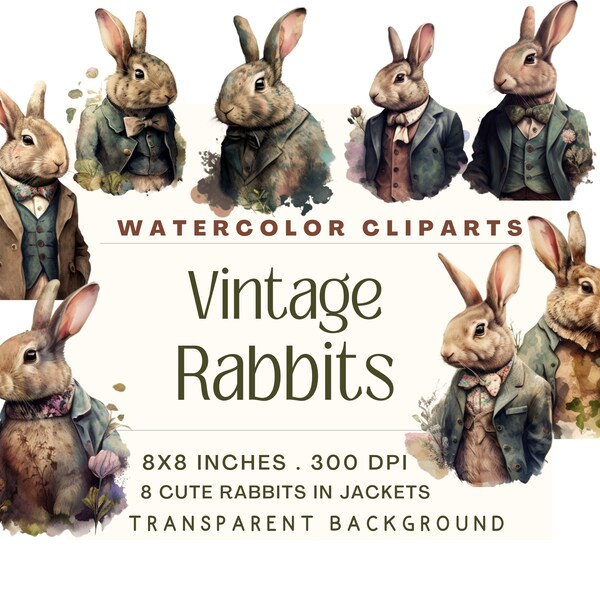 Watercolor Bunny - Etsy