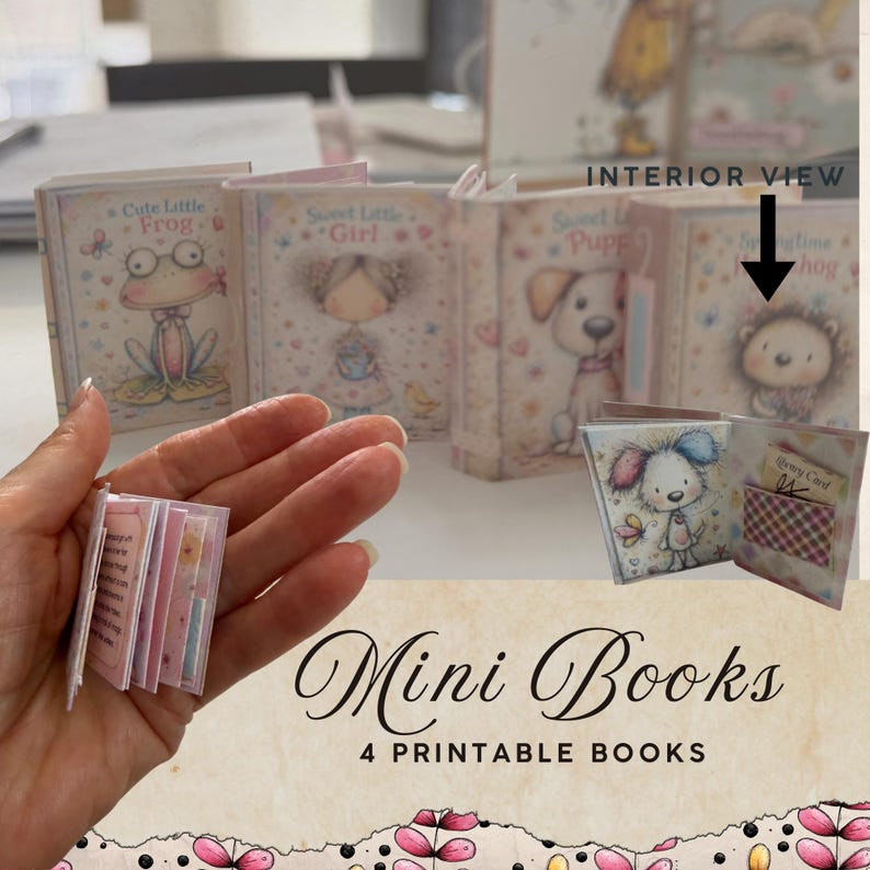 Doodle Mini Books Kit, Animal Friends, Junk Journal Miniature Pages ...