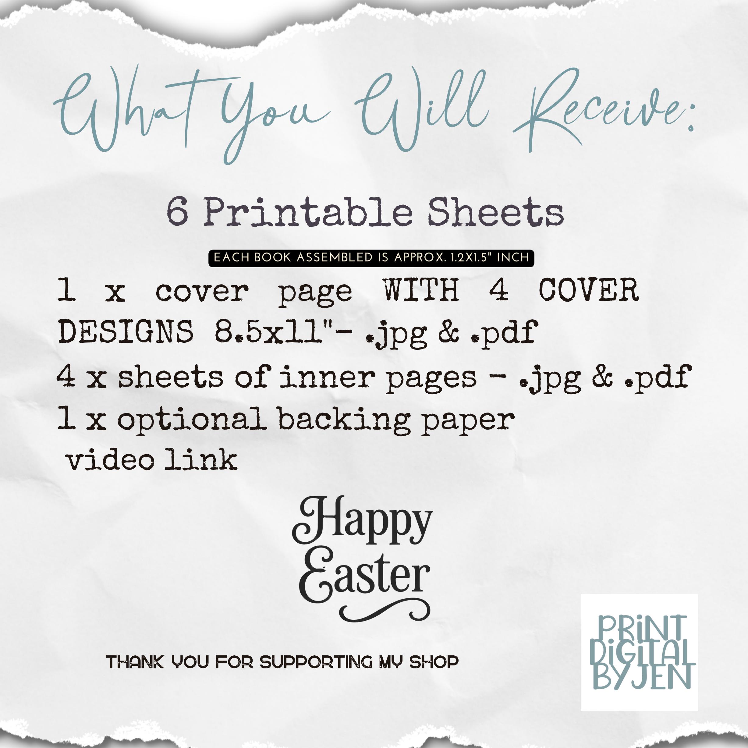Easter Bunny and Chics Junk Journal Miniature Book Kit - Printable ...