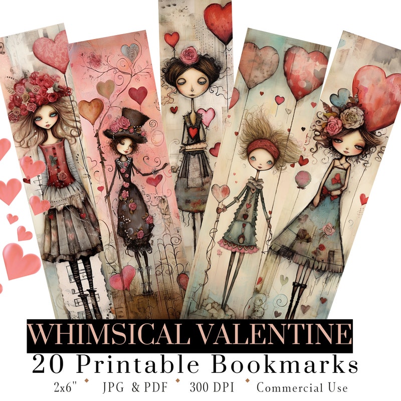 Valentine Bookmark - Etsy