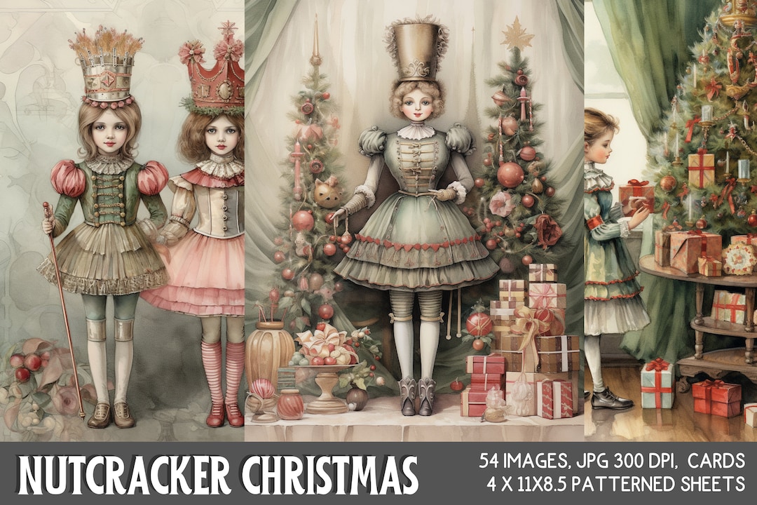 Nutcracker Christmas Journal Cards: Watercolor Ephemera (digital ...