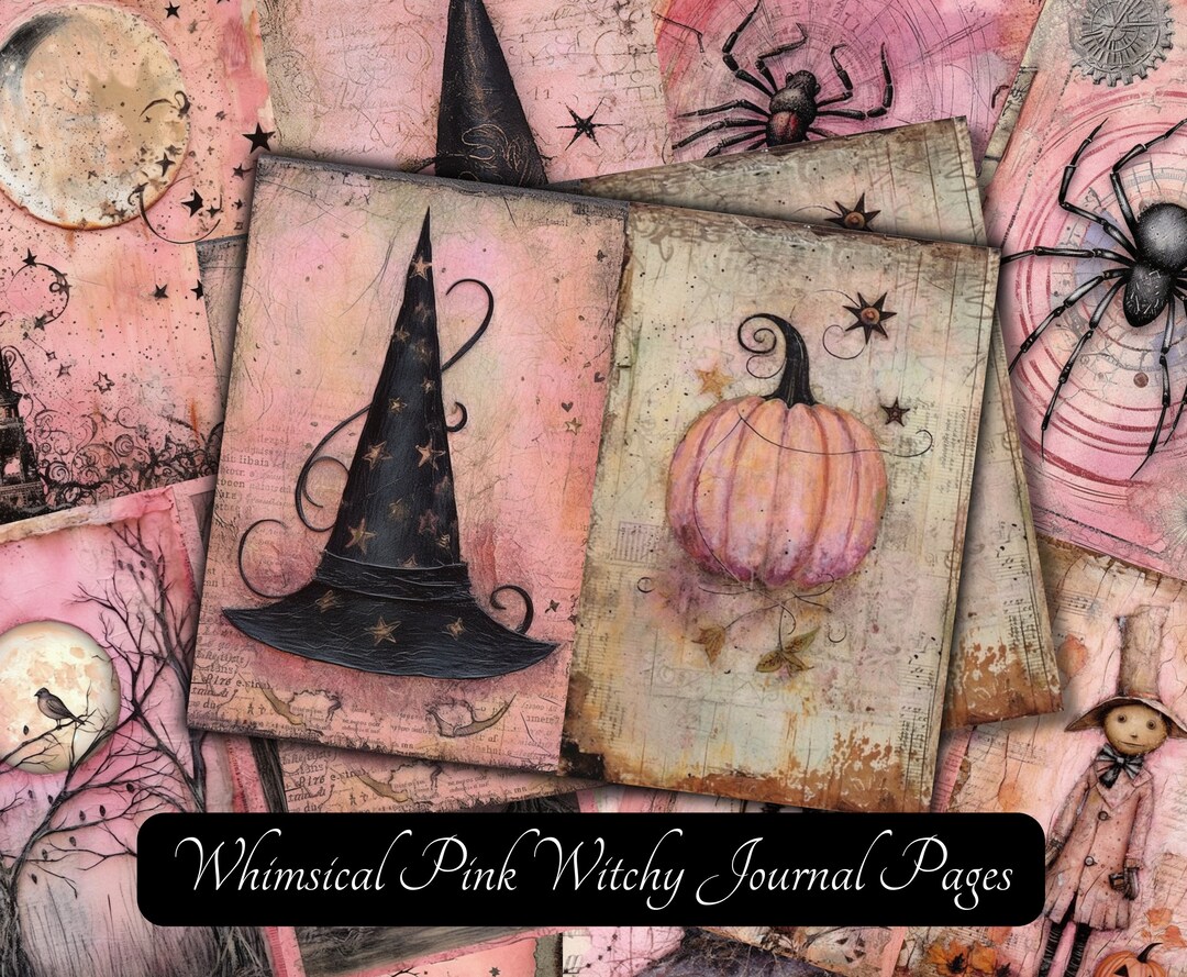Witchy Halloween Junk Journal Pages: Spooky Gothic Collage (digital ...