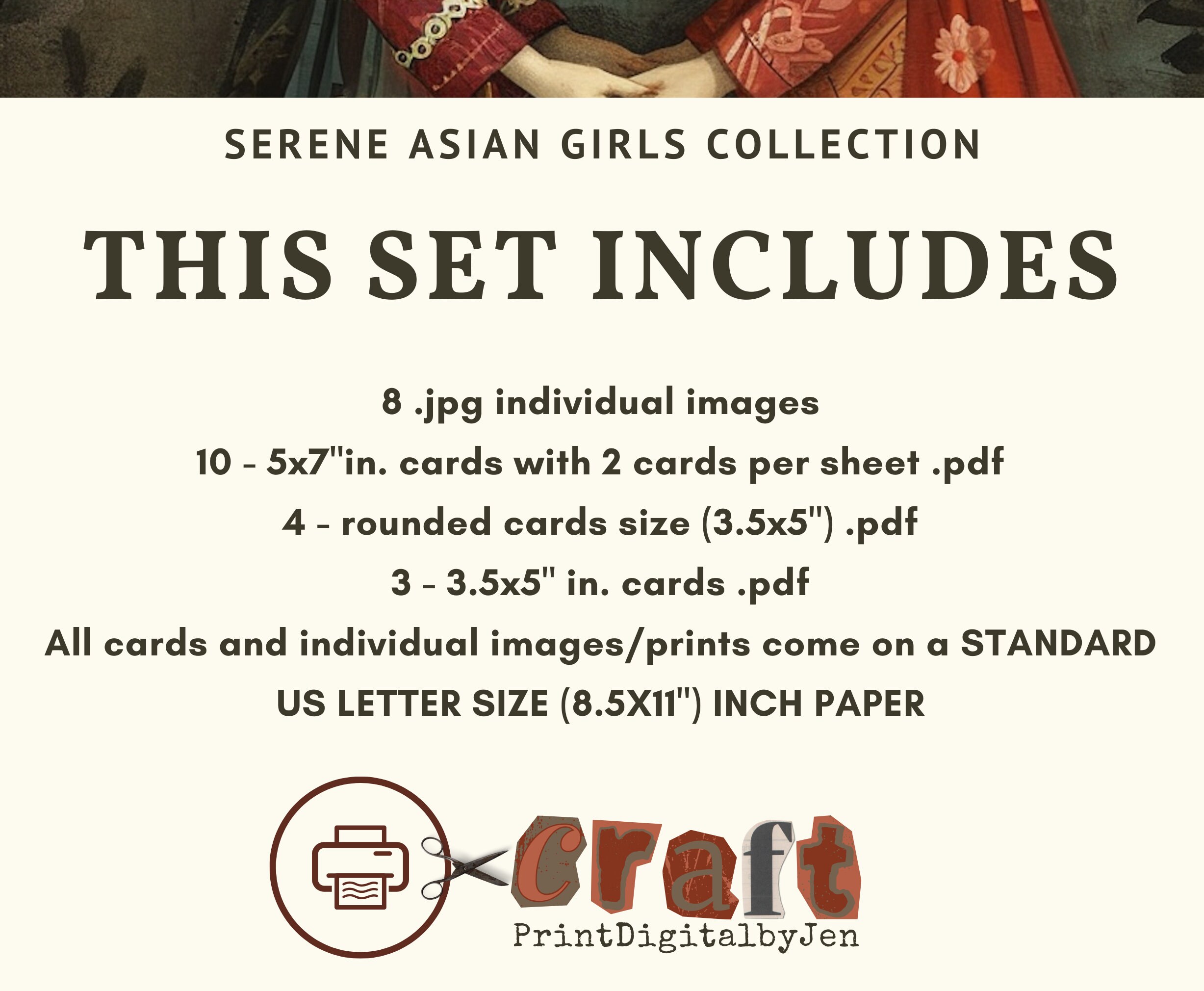 Asian Girls Journal Pages, Printable Papers for Scrapbooking and Card ...