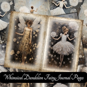 Whimsical Dandelion Fairy Junk Journal Paper: Printable Lined Pages ...