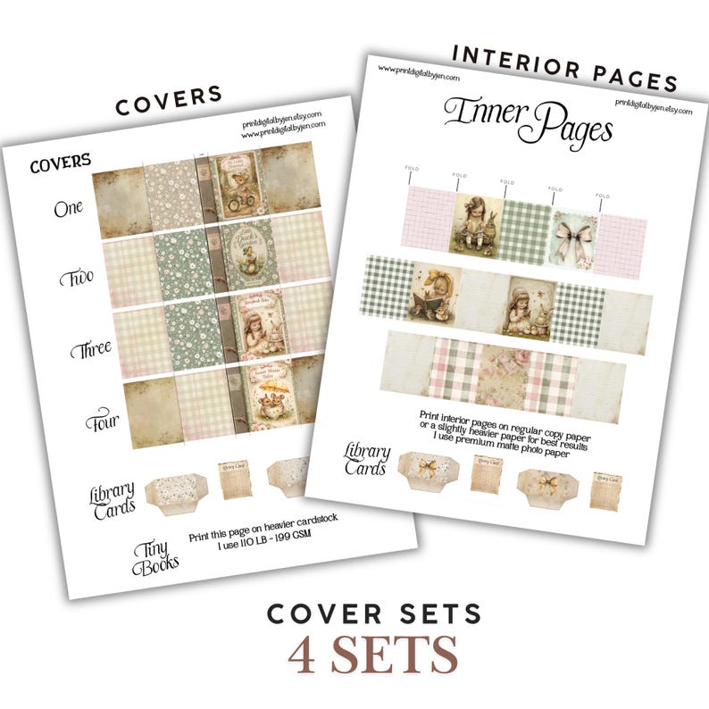 Shabby Chic Easter Mini Books Printable Kit – Bunny Mouse Theme (JPG ...
