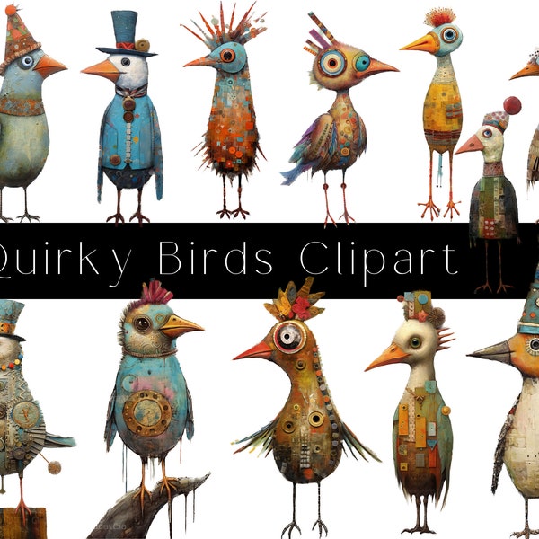 Whimsical Birds - Etsy