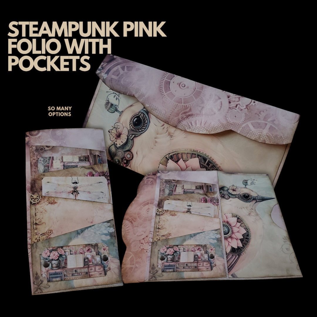 Steampunk Printable Folio Kit, Junk Journal Ephemera, Digital Download ...