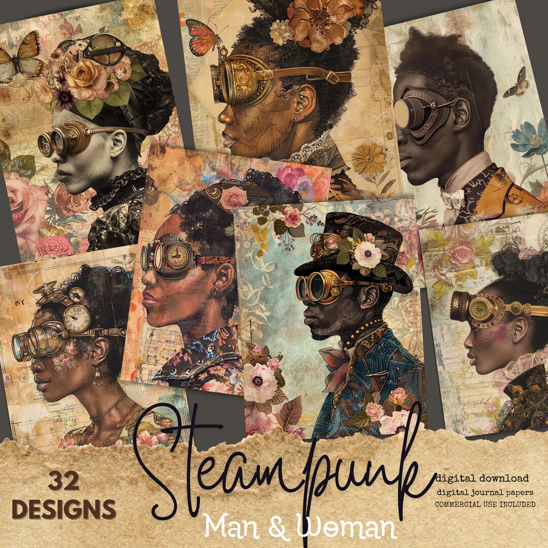 Steampunk Junk Journal, Digital Download, Vintage Industrial Grunge ...