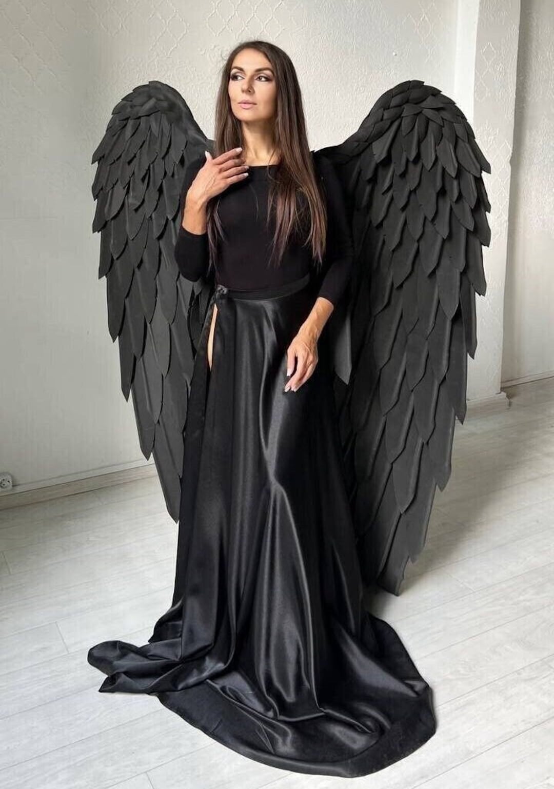 Large Black Angel Wings Adult Costume Wings Cosplay Angel - Etsy