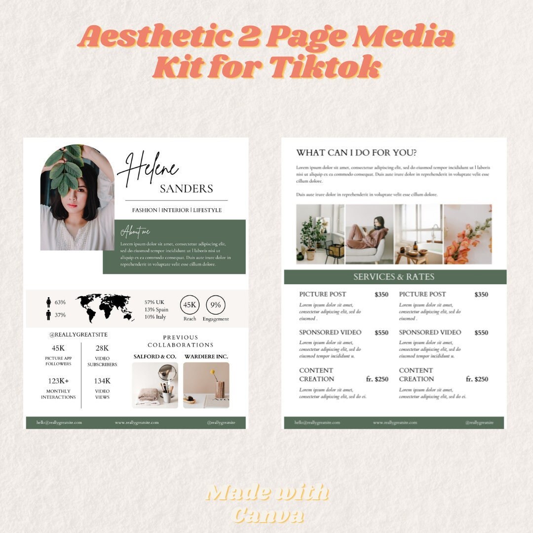 Influencer Media Kit | Media Press Kit | Rate Sheet for Influencers ...