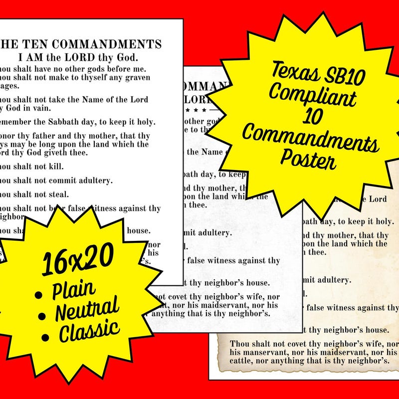 10 Commandments Wall Art - Etsy