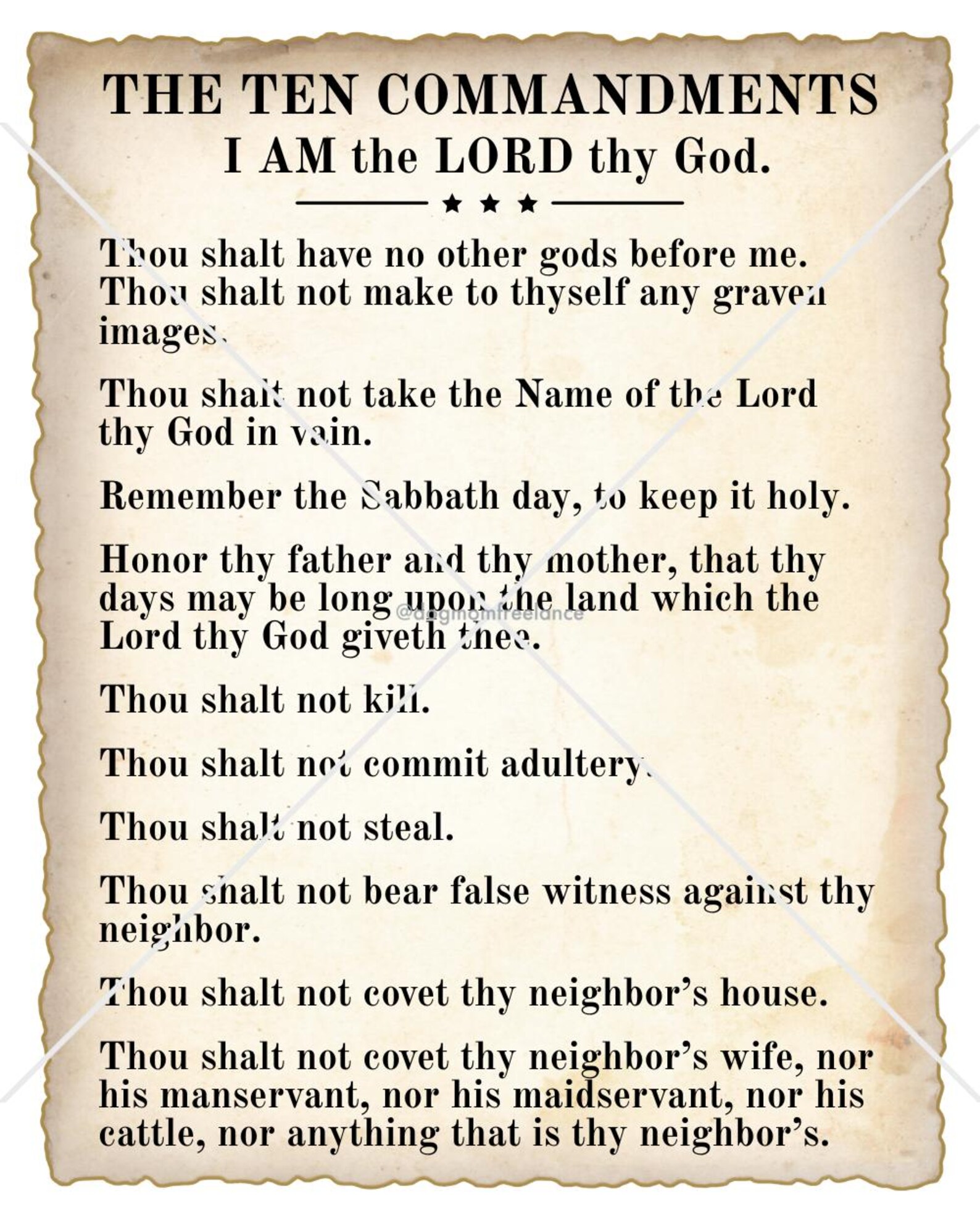 16×20 Ten Commandments Classroom Poster - 3 Design Options for Texas ...