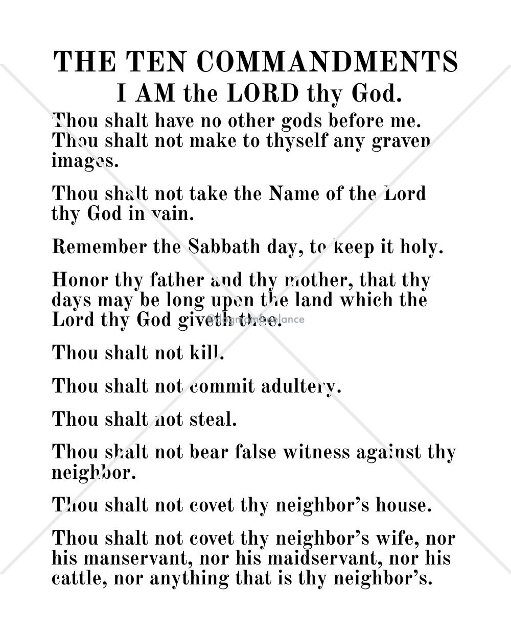 16×20 Ten Commandments Classroom Poster - 3 Design Options for Texas ...