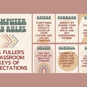 Boho Computer Lab Posters | Editable Classroom Decor | Teacher Digital ...