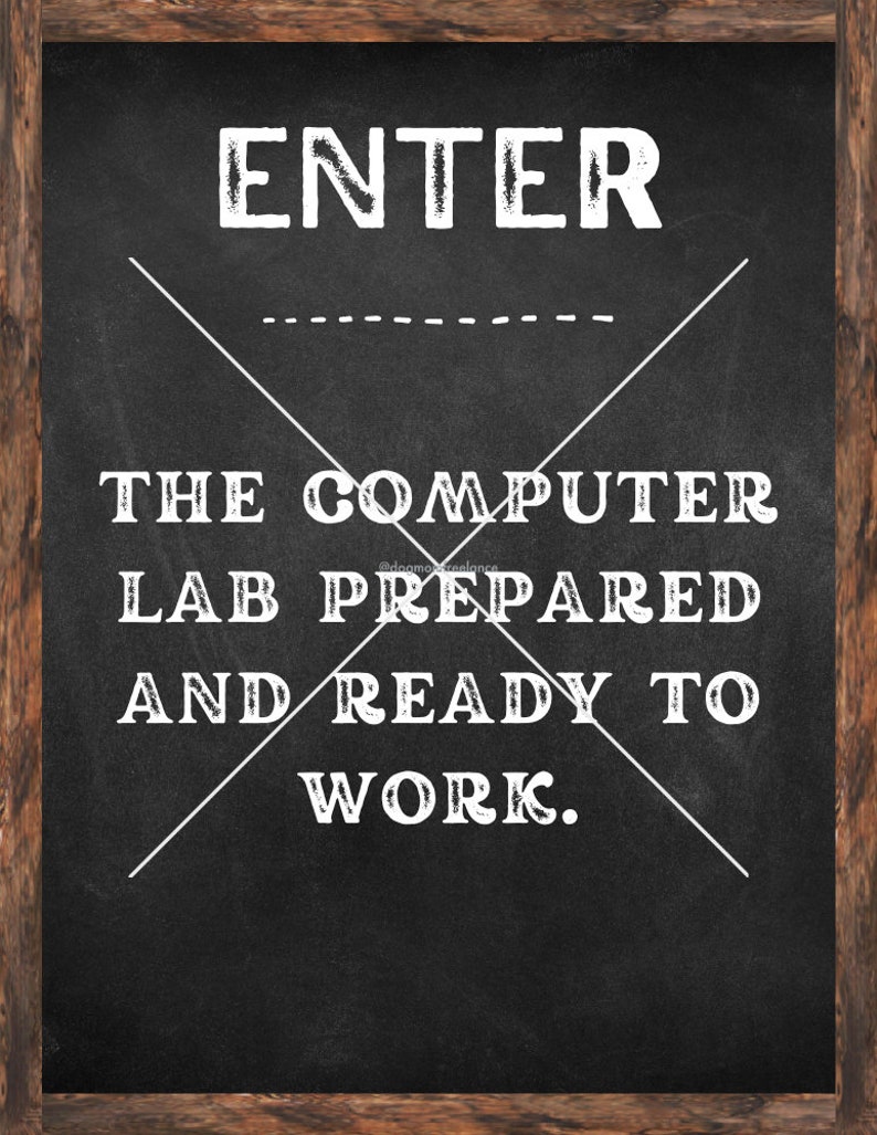 Computer Lab Posters Rustic Digital Download - Etsy