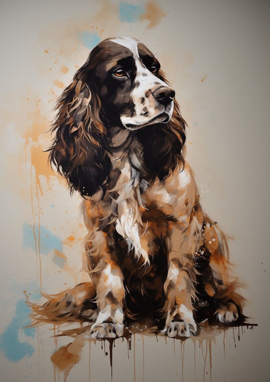 001 Springer Spaniel Dog Watercolour Art Print Wall Decor - Etsy UK