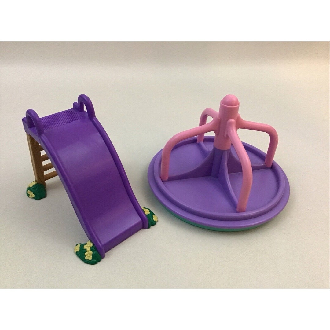 Fisher Price Loving Family Dollhouse Merry Go Round and Slide Outside ...