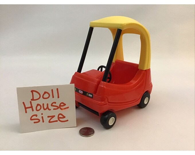 Little Tikes Dollhouse Size Mini Cozy Coupe Car Toy Small 6 Red Yellow ...
