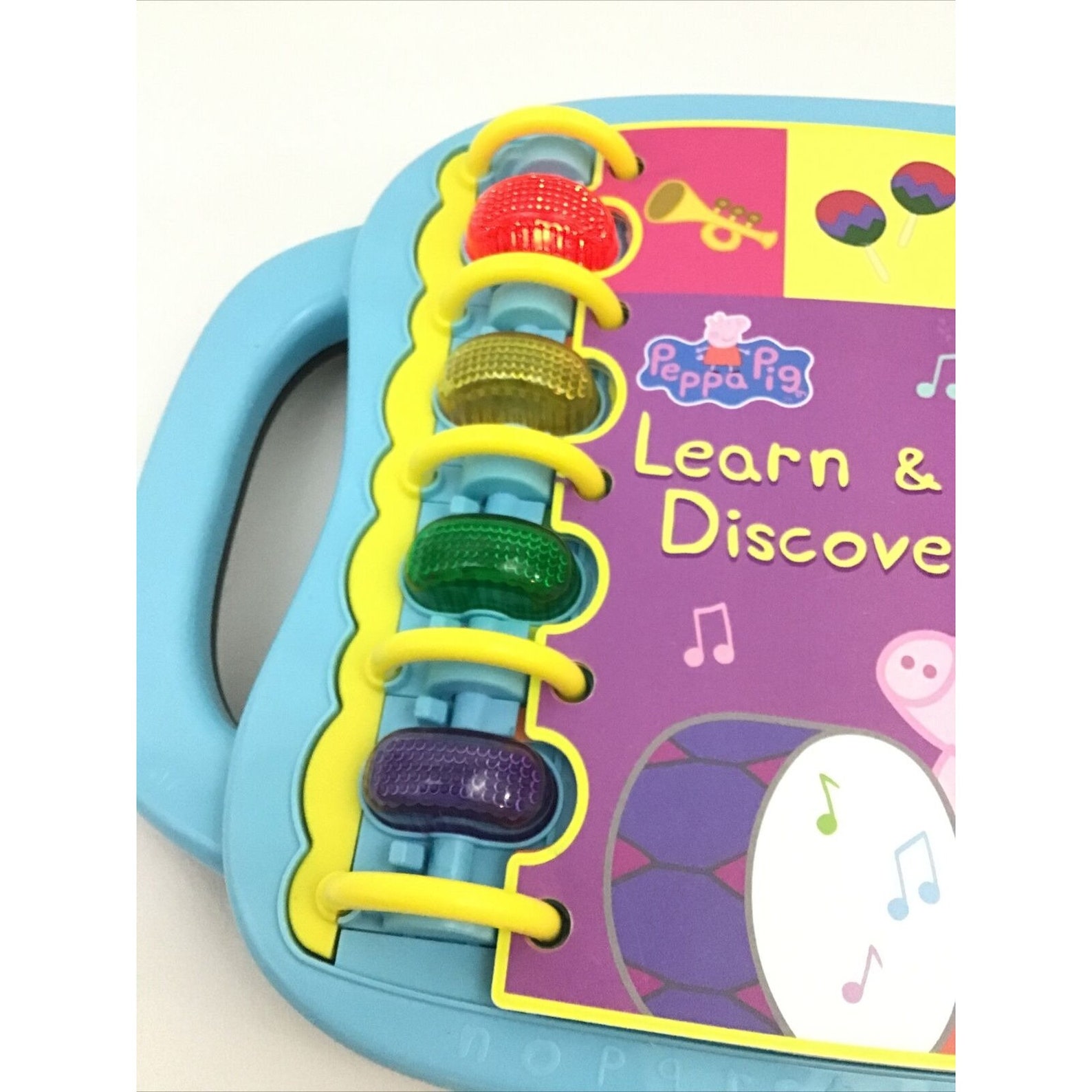 Peppa Pig Learn and Discover Book Vtech 14 Interactive Pages Read Music ...