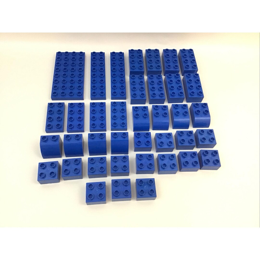 Lego Duplo Blue Basic Blocks Replacement Pieces Lot of 38 Different ...