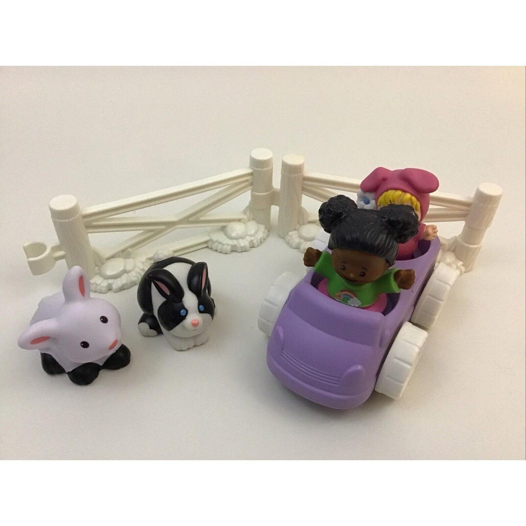 Fisher Price Little People Easter Spring 2 Seater Car Fences Bunnies ...