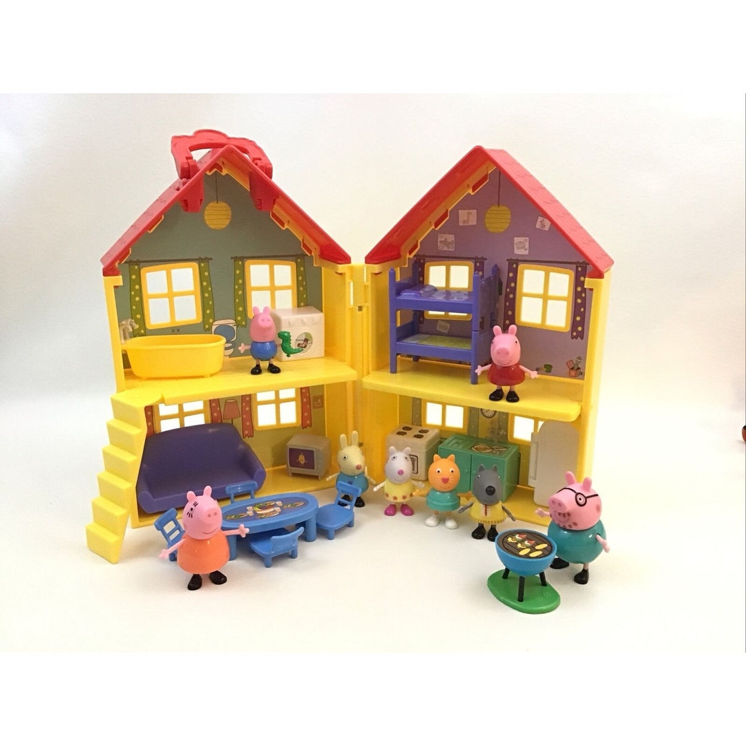 Peppa Pig Deluxe House Playset Pieces 25pc Lot Dollhouse Furniture Toy ...
