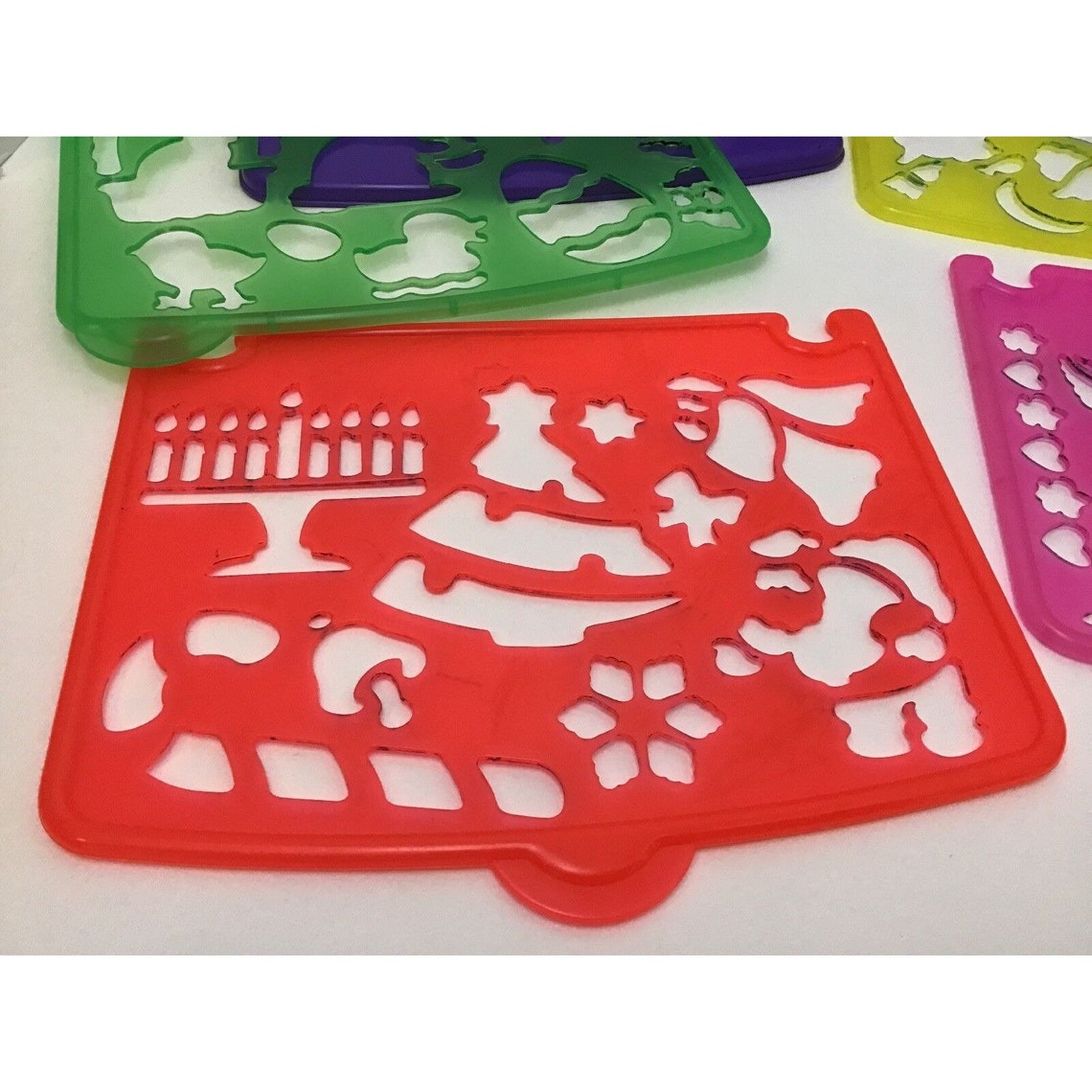 Fisher Price Stencil Book Holiday Fun Art Drawing Caddy 1995 - Etsy