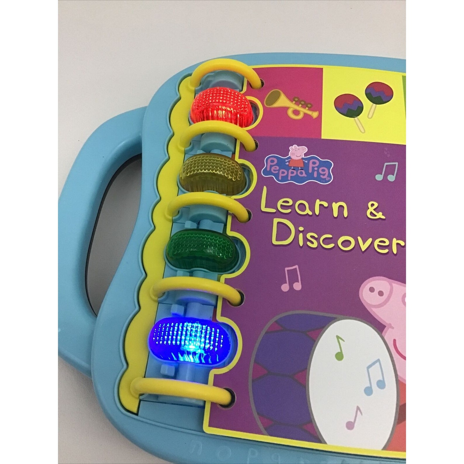 Peppa Pig Learn and Discover Book Vtech 14 Interactive Pages Read Music ...