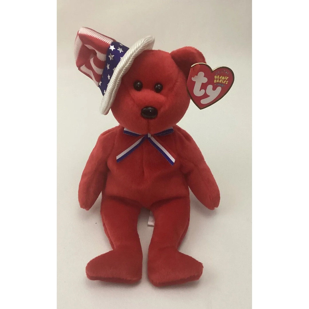 TY Beanie Babies Red Sam Bear Plush 2003 Tags NWT Fourth of July - Etsy