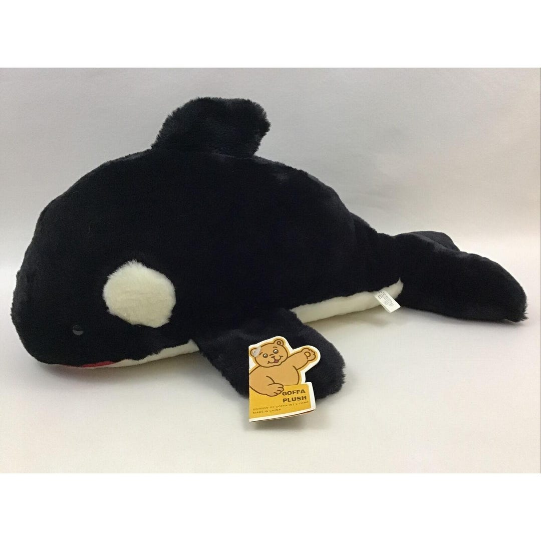 Goffa Whale Large Plush Goffa Soft 19" Black White With Tags - Etsy