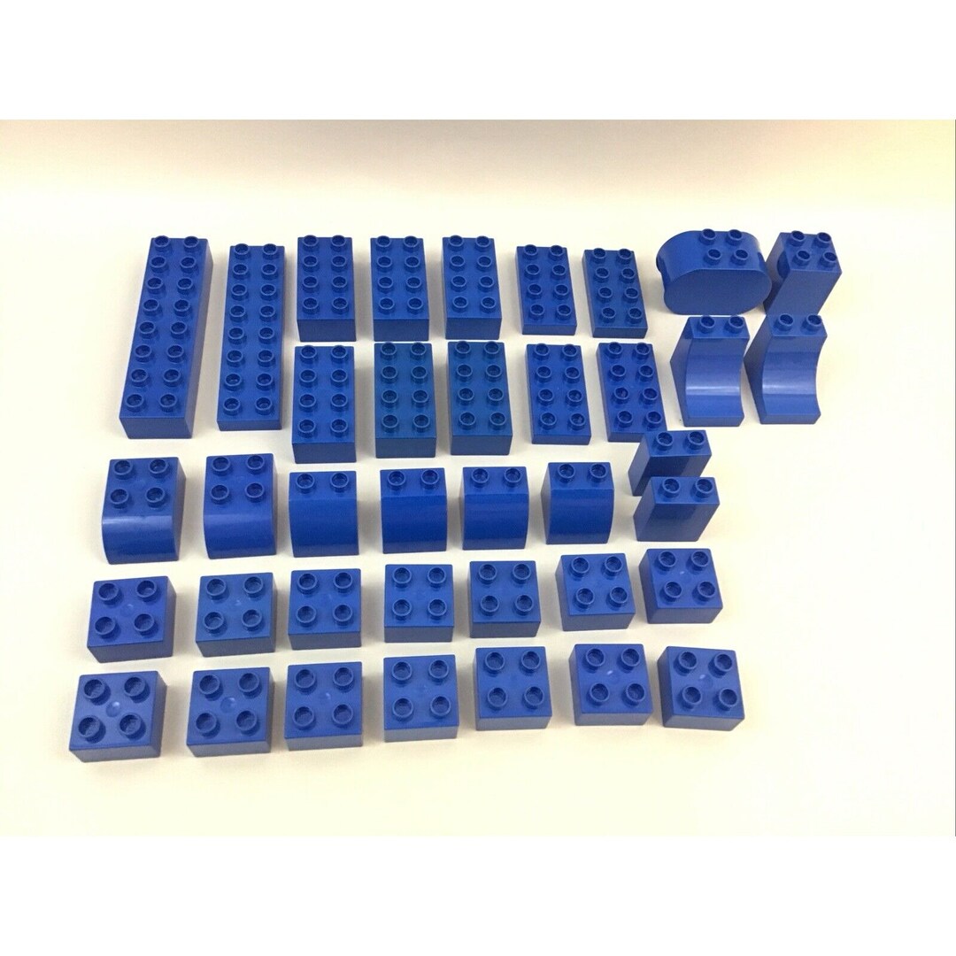 Lego Duplo Blue Basic Blocks Replacement Pieces Lot of 38 Different ...