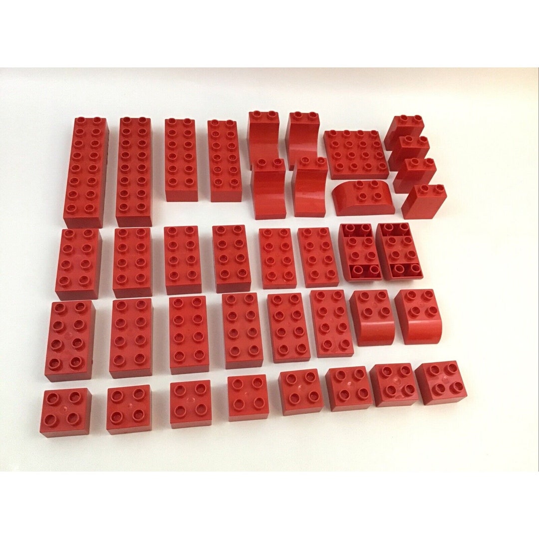 Lego Duplo Red Basic Blocks Replacement Pieces Lot of 38 Different ...