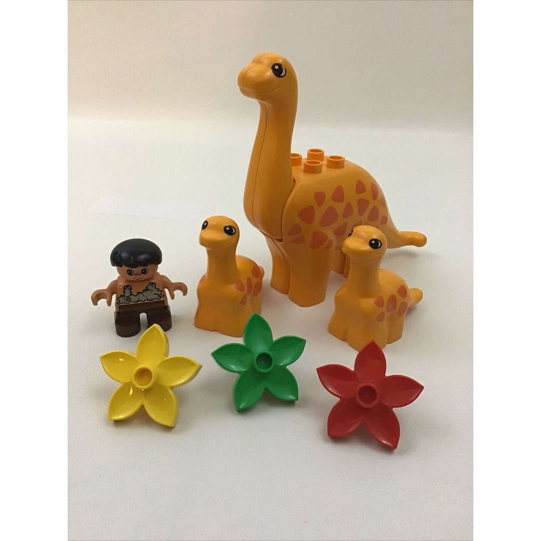 Lego Duplo Orange Dinosaur Brontosaurus Mother 2 Babies Boy - Etsy