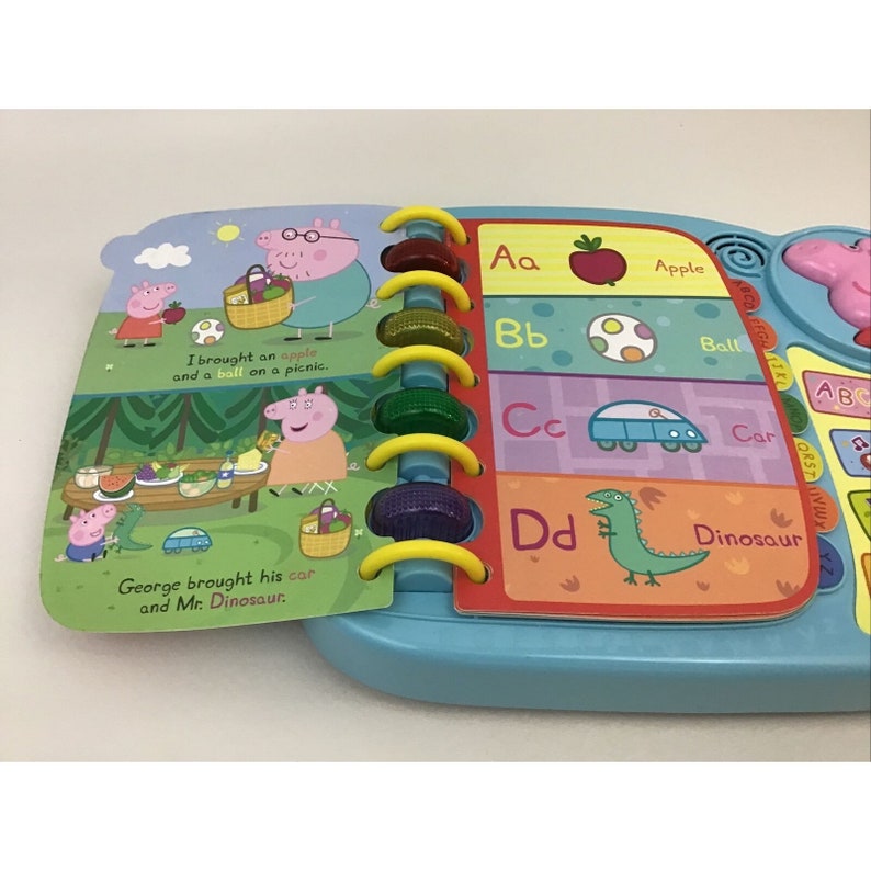 Peppa Pig Learn and Discover Book Vtech 14 Interactive Pages Read Music ...