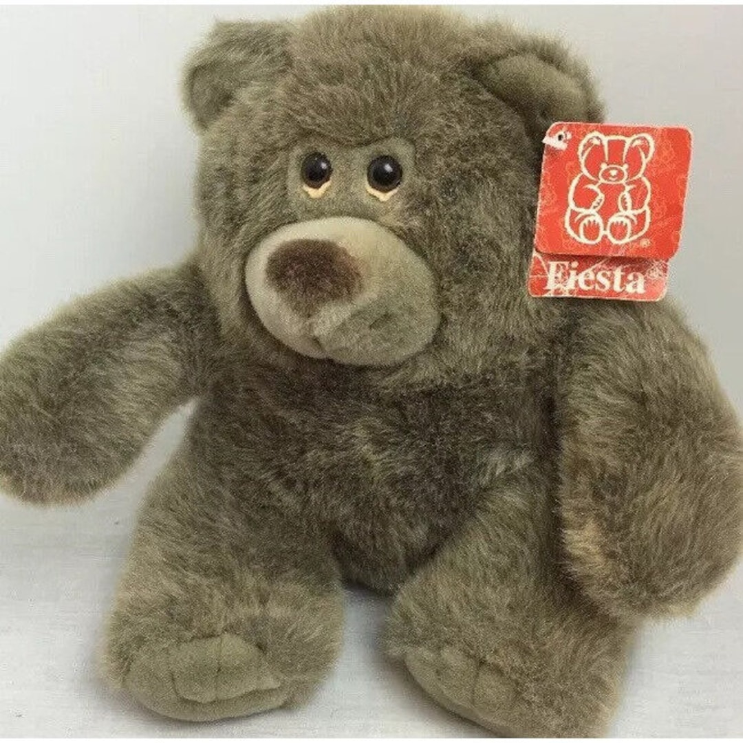 Fiesta Bear Grissley 10" Stuffed Animal Teddy Grey 1996 Tags - Etsy