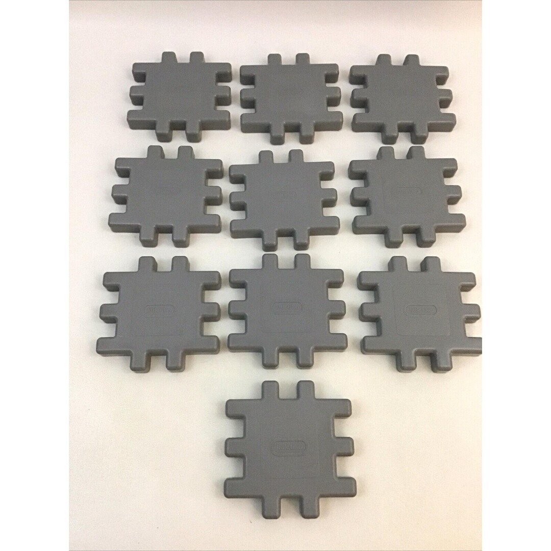 Little Tikes Wee Waffle Blocks Gray Castle Replacement 10 Pieces 4” Lot ...