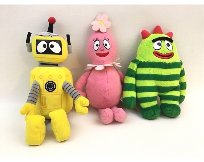 YO Gabba Gabba Plush Brobee Plex the Robot Foofa Plush Ty Plush Spin ...