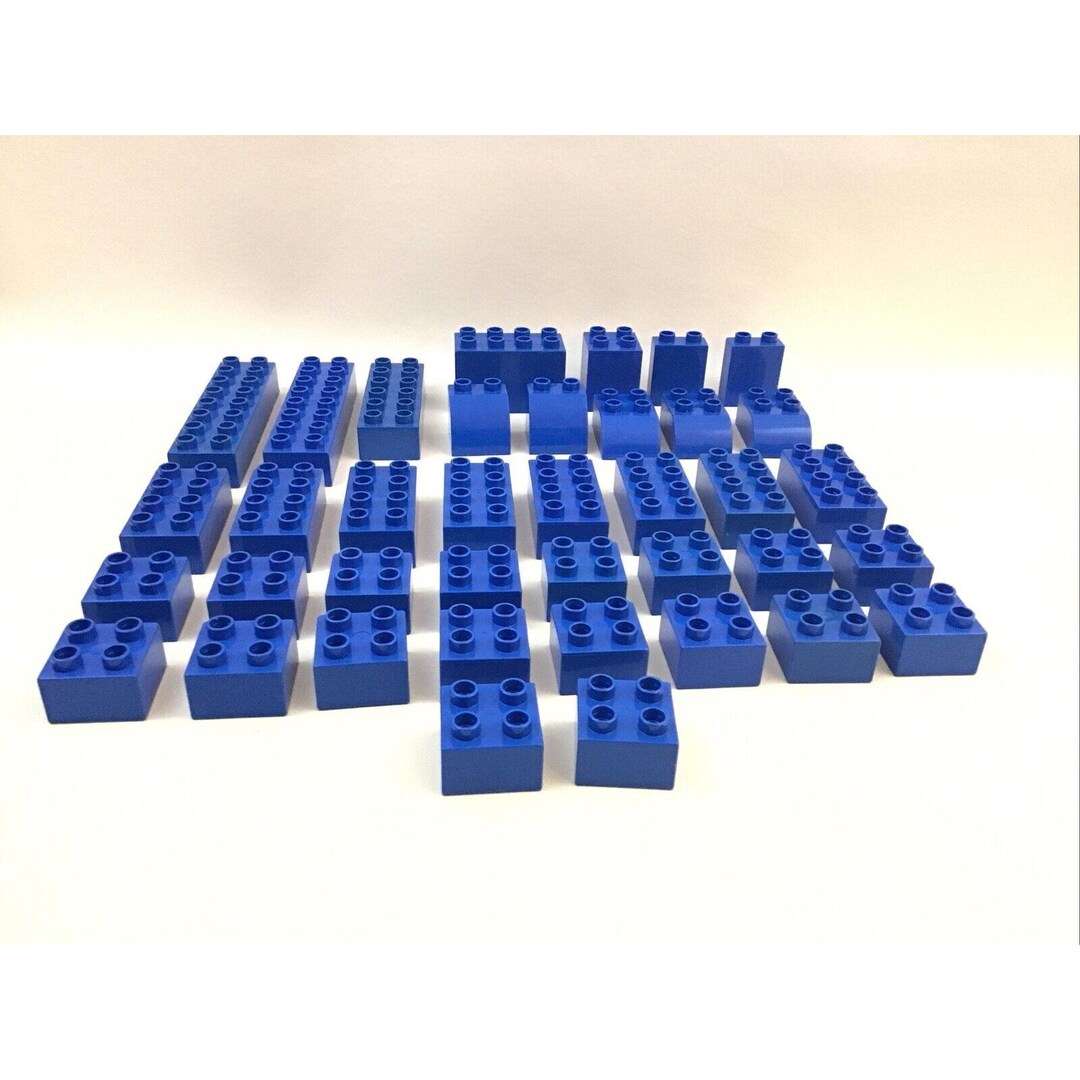 Lego Duplo Blue Basic Blocks Replacement Pieces Lot of 38 Different ...