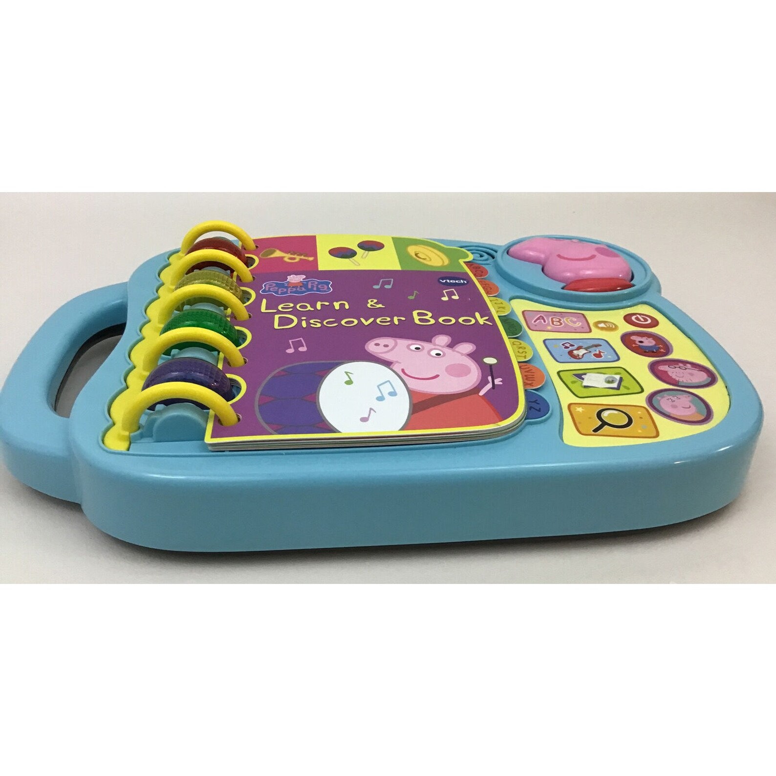 Peppa Pig Learn and Discover Book Vtech 14 Interactive Pages Read Music ...