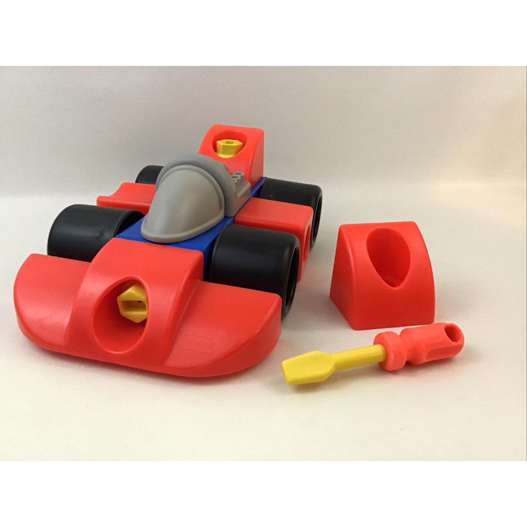 Little Tikes Workshop Builders 0626 Race Car Rocket 1995 Vintage 21pcs ...
